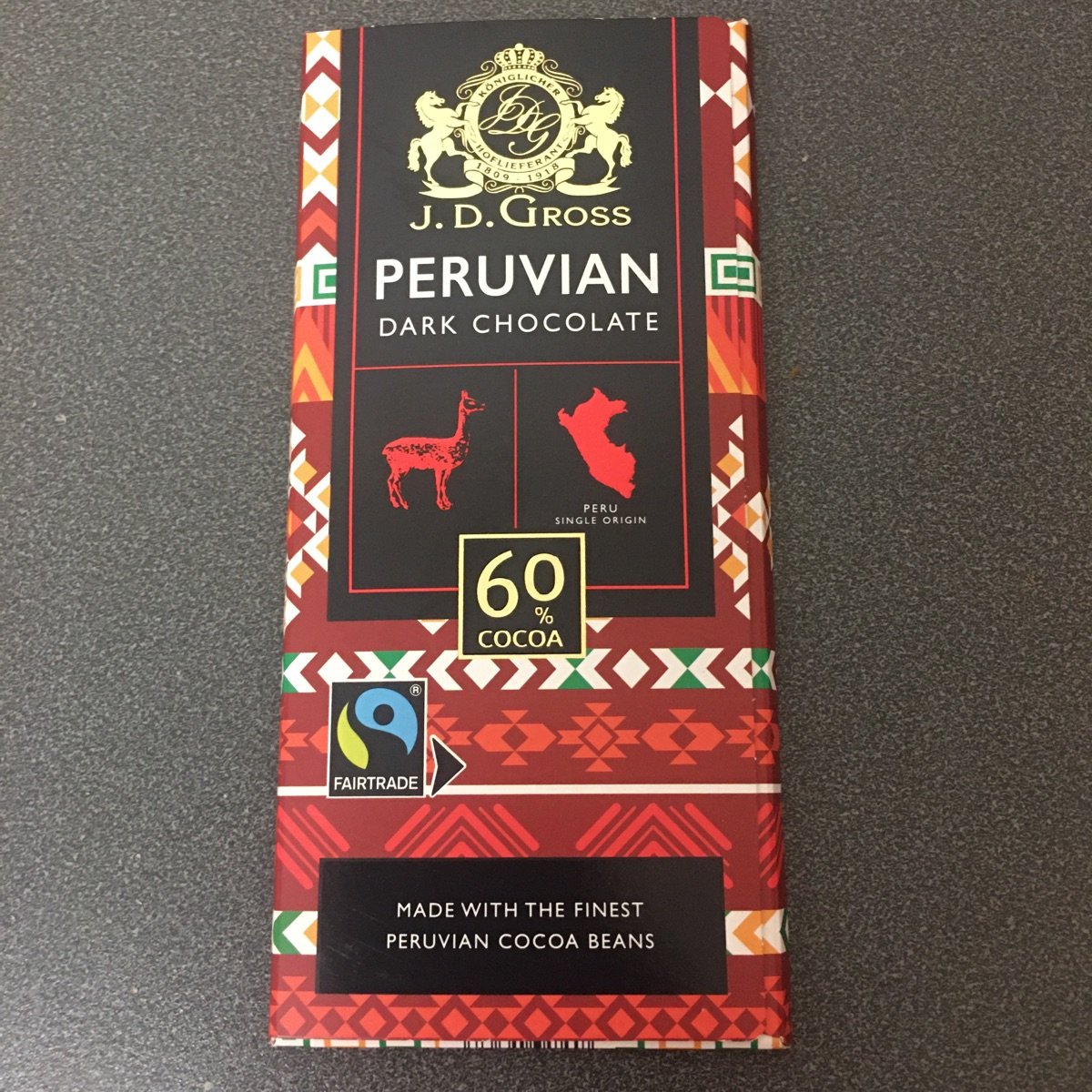Peruvian dark chocolate from J. D. Gross - Vegan Product Reviews ...