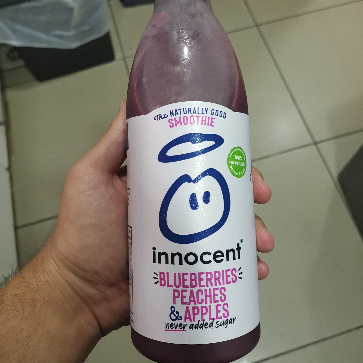Blueberries, Peaches & Apples smoothie from Innocent - Vegan Product ...