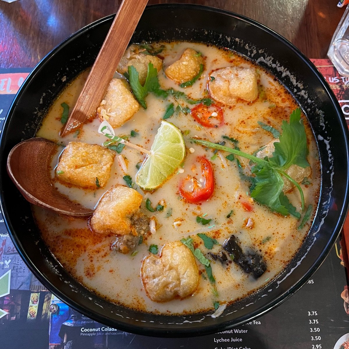 Vegan Singapore Laksa Tofu at Banana Tree Soho, London - Vegan Dish ...
