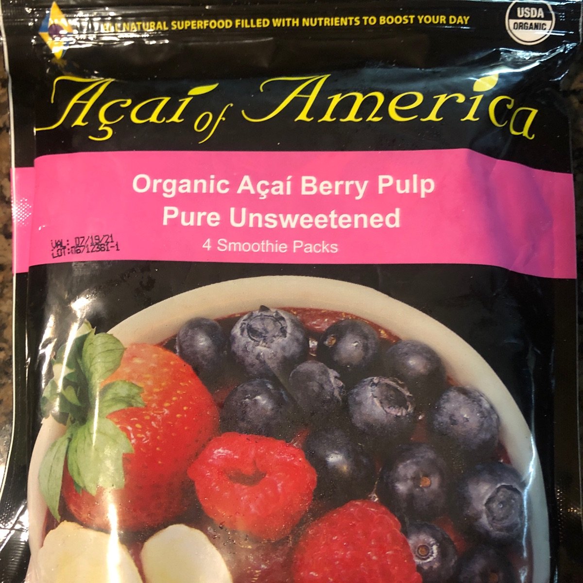 Organic açaí berry pulp pure unsweetened from Açaí of America - Vegan ...