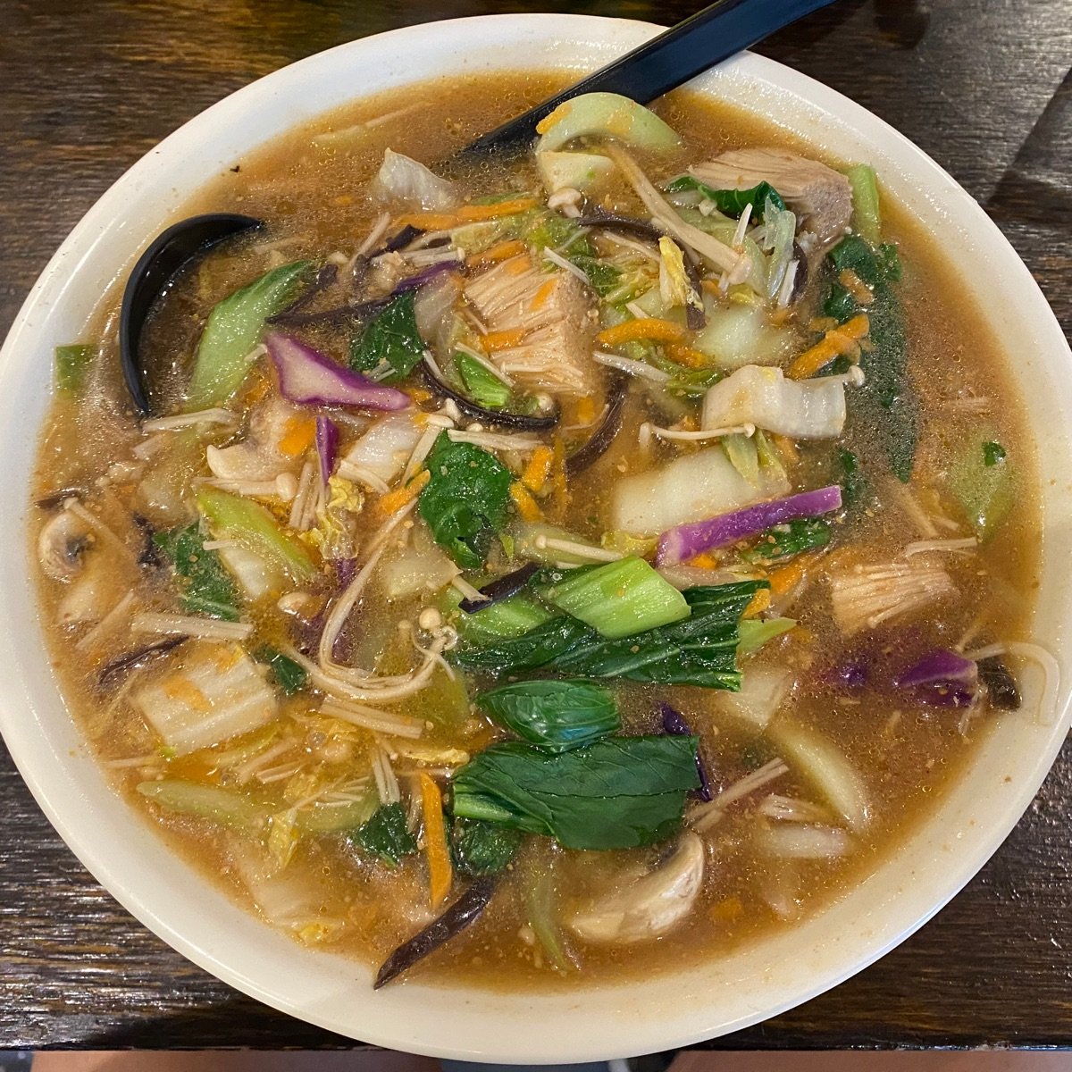 Mushroom noodle soup at Vegeme, Brisbane - Vegan Dish Reviews & Ratings ...