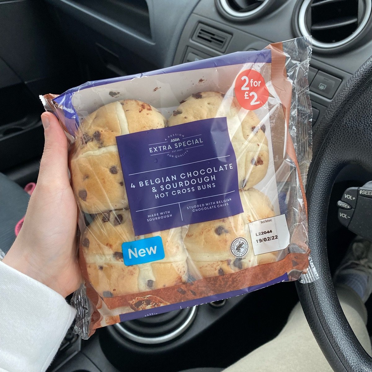 Belgian chocolate and sourdough hot cross buns from ASDA - Vegan ...