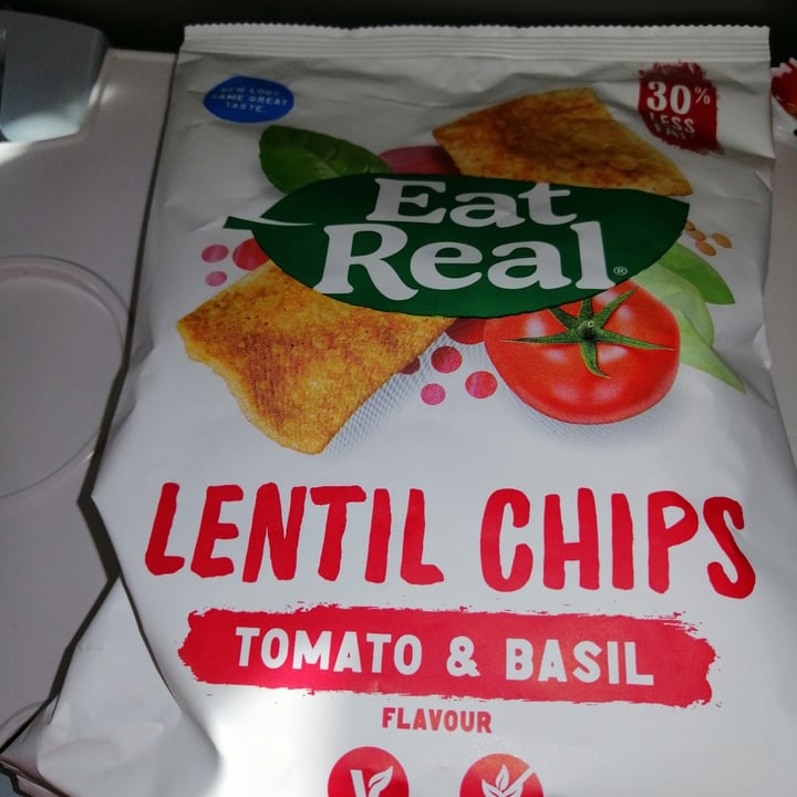 Eat Real Lentil Chips Tomato & Basil Flavour Review | abillion