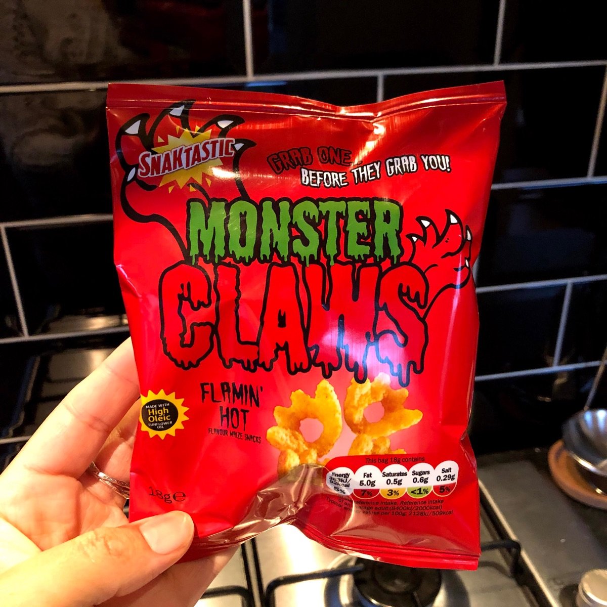 Flamin’ Hot Monster Claws from Snaktastic - Vegan Product Reviews & Ratings | abillion