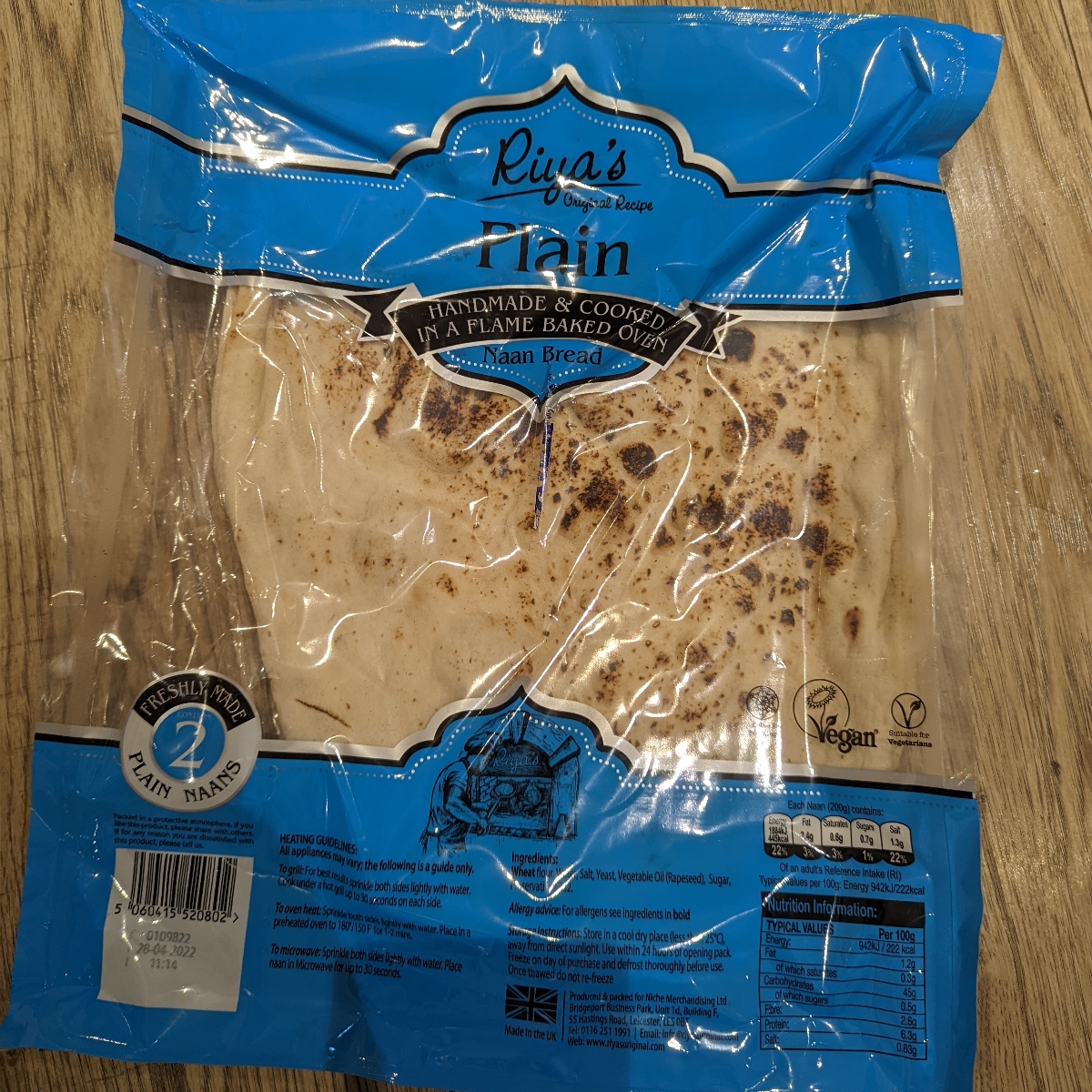 Riya's Original Recipe Plain Naan Bread from Riya's - Vegan Product ...