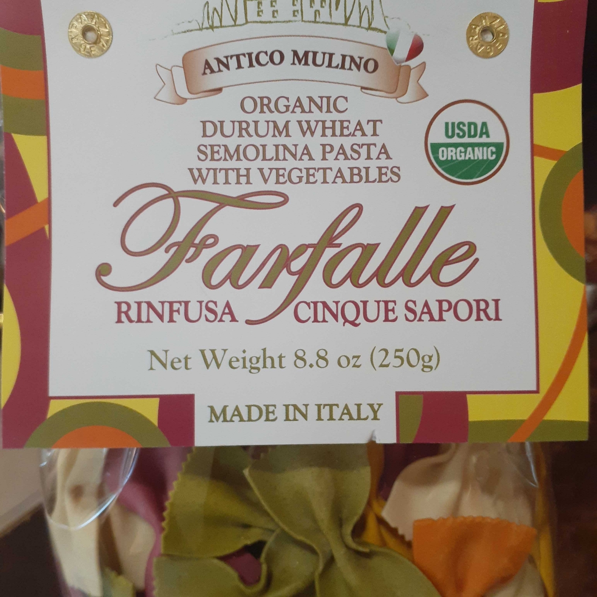 Antico Mulino Semolina butterfly pasta with vegetables Reviews | abillion