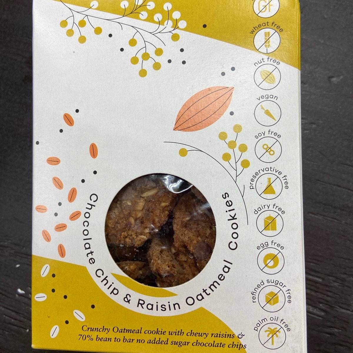 Chocolate chip & raisin oatmeal cookies from Cravings Bakery - Vegan ...