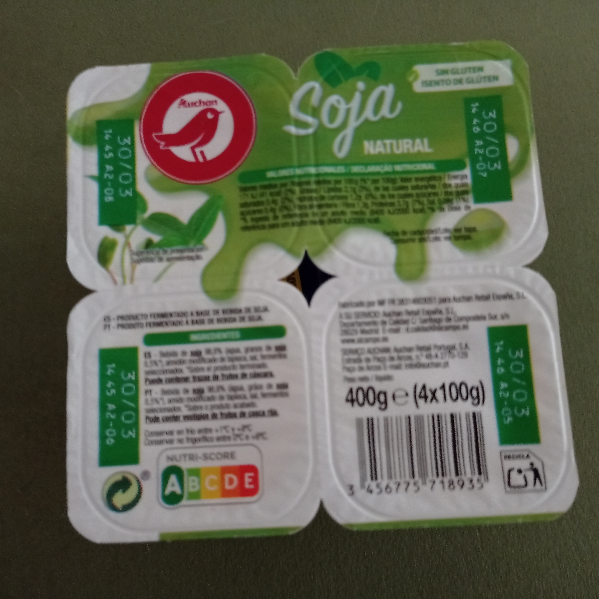 Yogurt Soja natural from Auchan - Vegan Product Reviews & Ratings ...