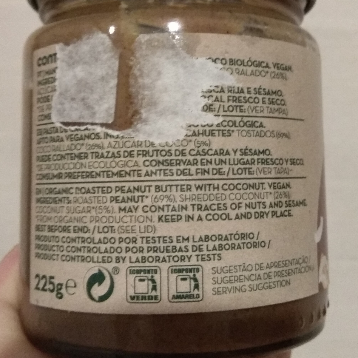 Pasta de cacahuete con coco from Continente - Vegan Product Reviews ...