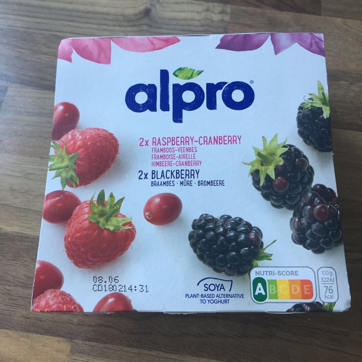 Alpro 2x Raspberry Cranberry 2x Blackberry Yogurt Review | abillion