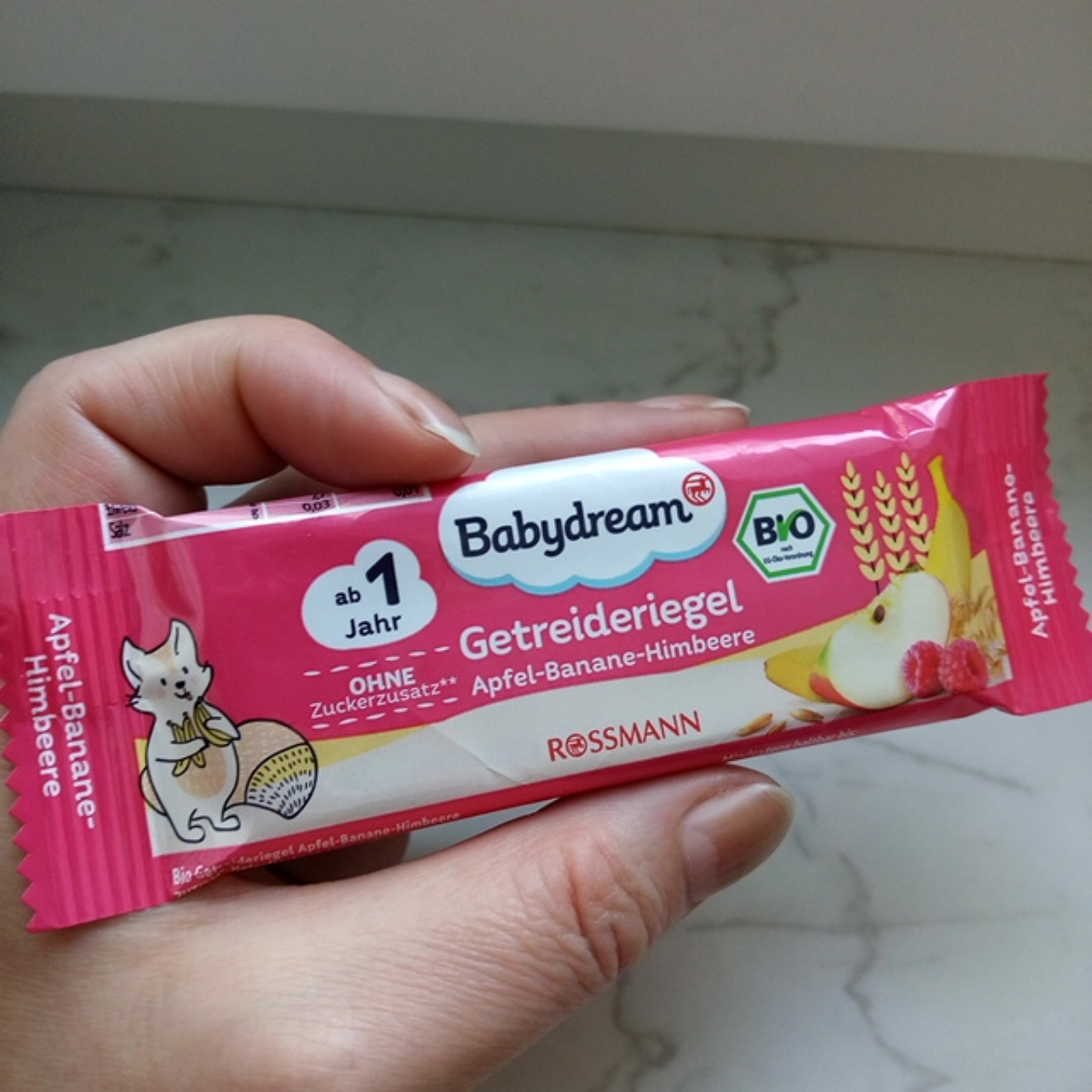 Getreideriegel Apfel-Banane-Himbeere from Babydream - Vegan Product ...