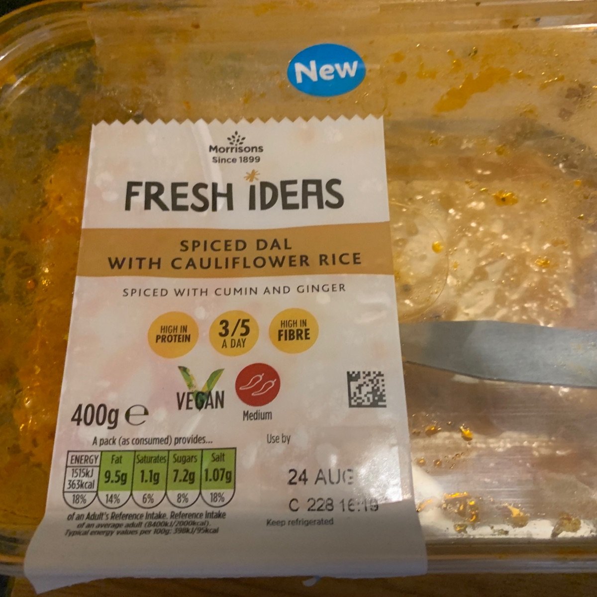 Fresh Ideas Spiced Dal With Cauliflower Rice from Morrisons - Vegan ...