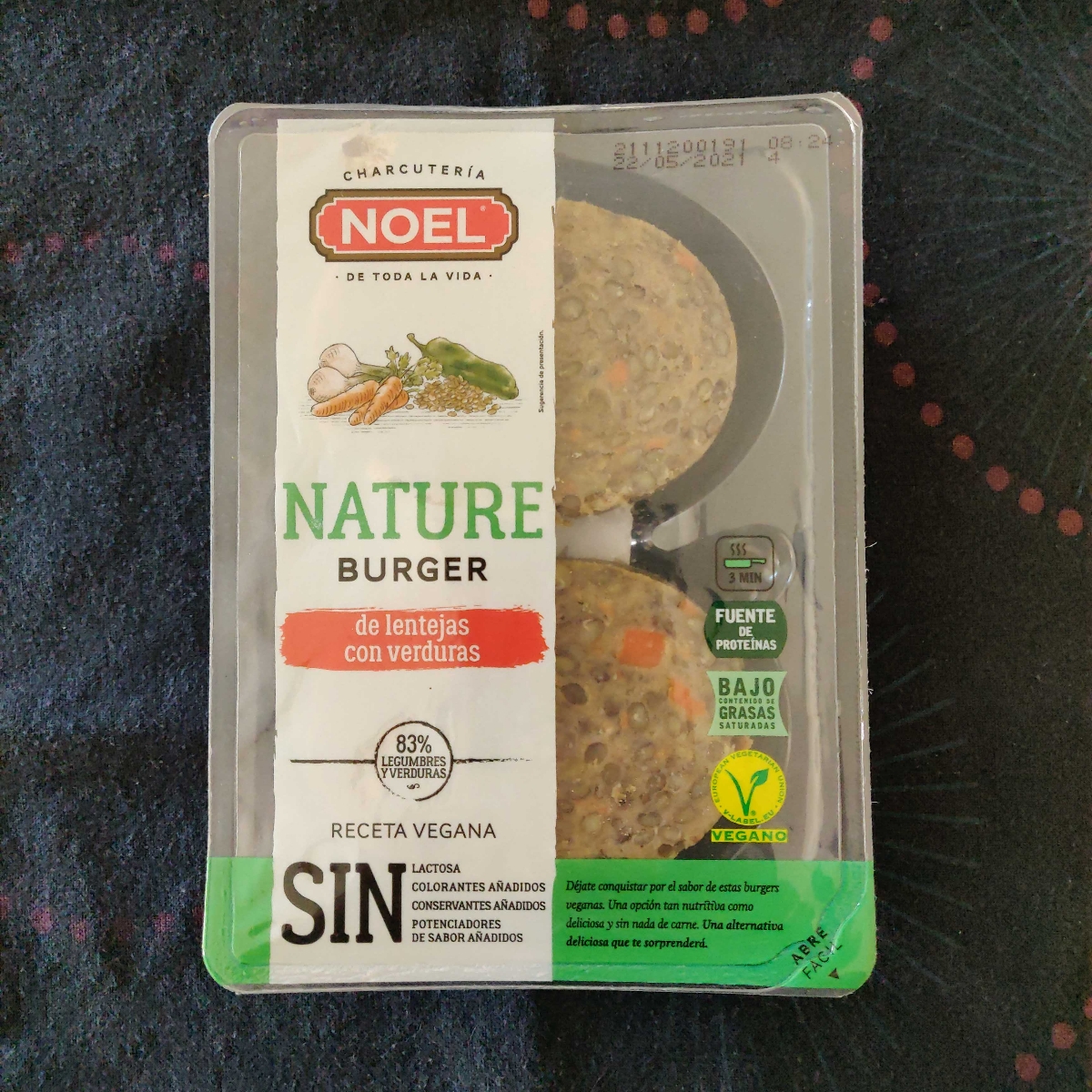Nature Burger de lentejas con verduras from Noel - Vegan Product ...