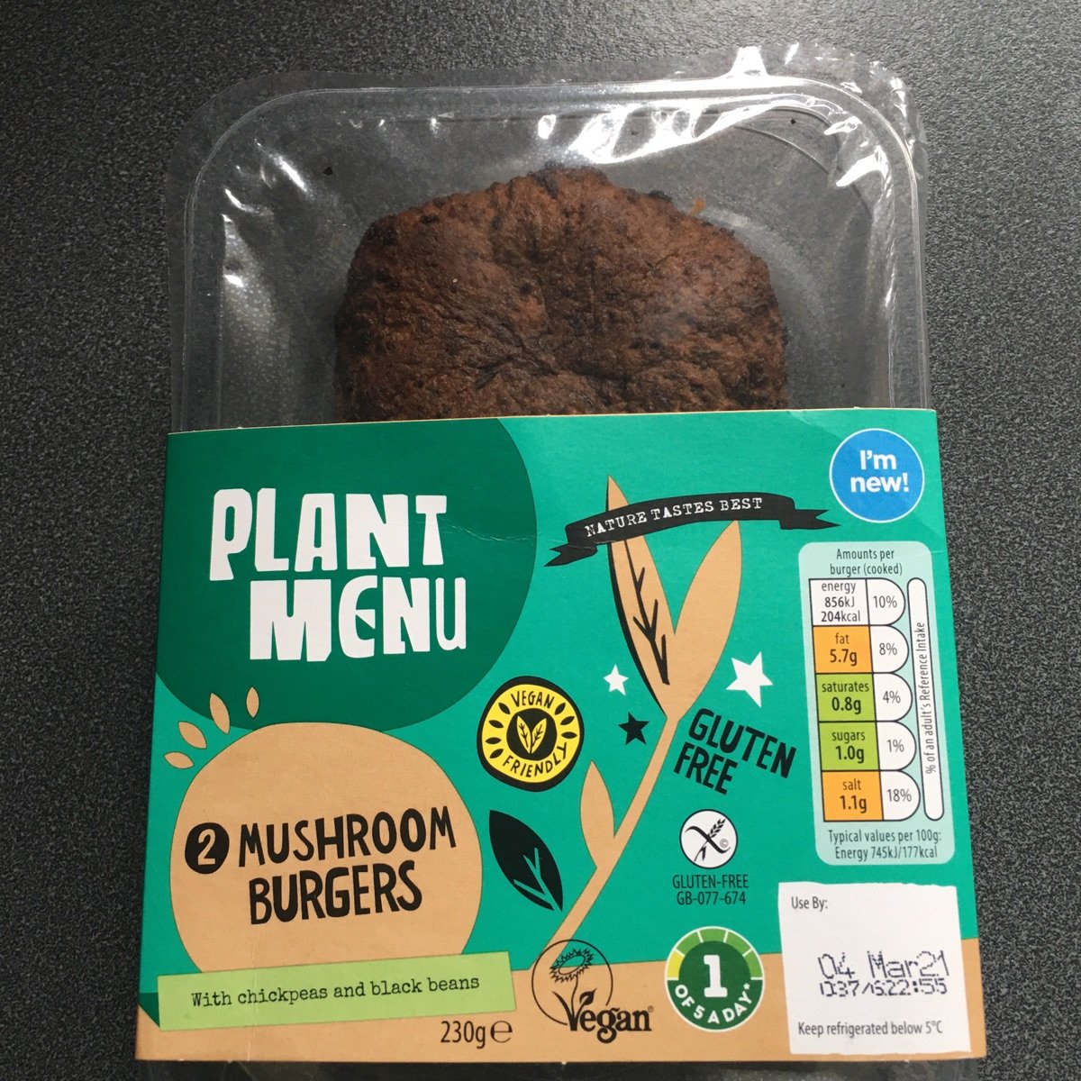 Mushroom burgers from Plant Menu - Vegan Product Reviews & Ratings ...