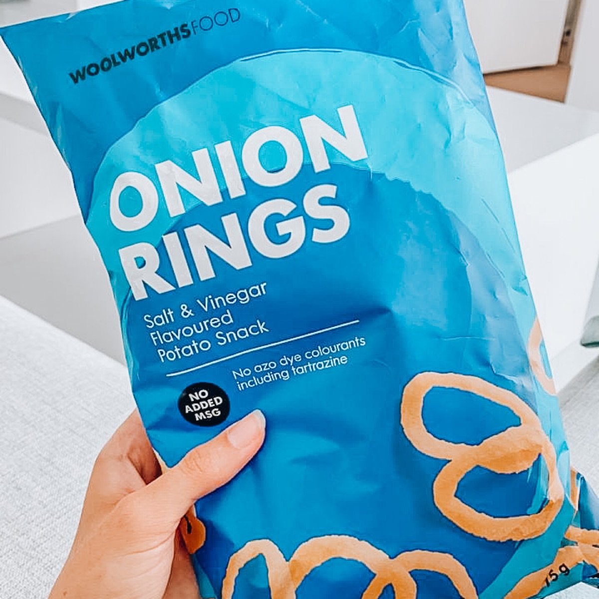 Salt and Vinegar Onion Rings Potato Snack from Woolworths - Vegan ...