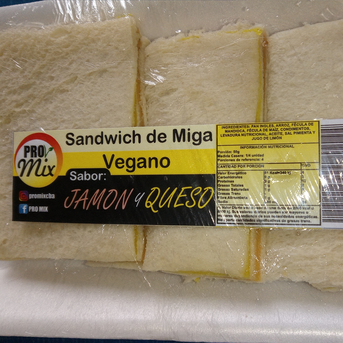 Sandwich de Miga Vegano Jamón y Queso from Pro Mix - Vegan Product ...