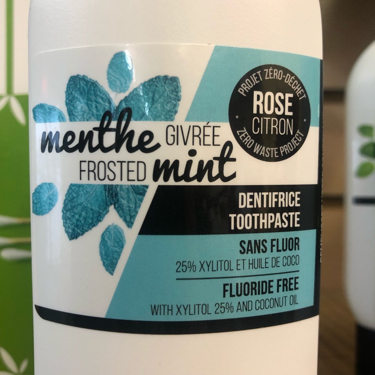 Frosted mint toothpaste from Rose citron - Vegan Product Reviews ...
