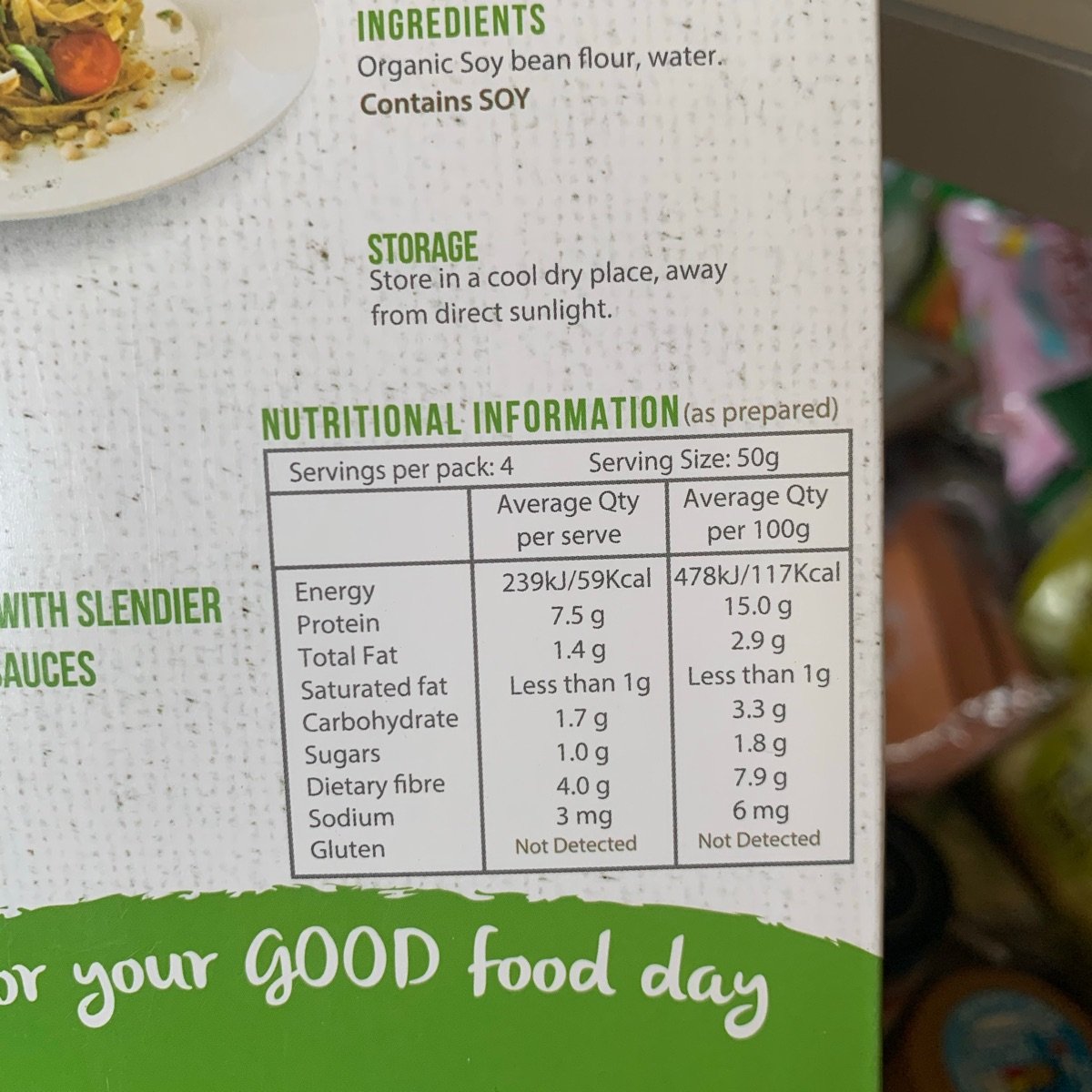 Soybean fettuccine from Slendier - Vegan Product Reviews & Ratings ...