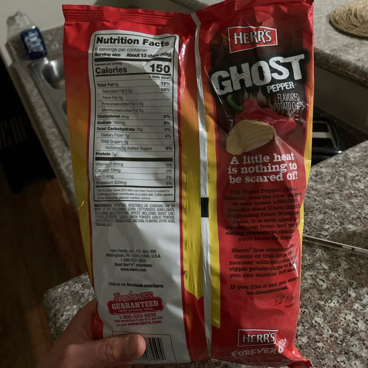 Ghost pepper flavored potato chips from Herr’s - Vegan Product Reviews ...