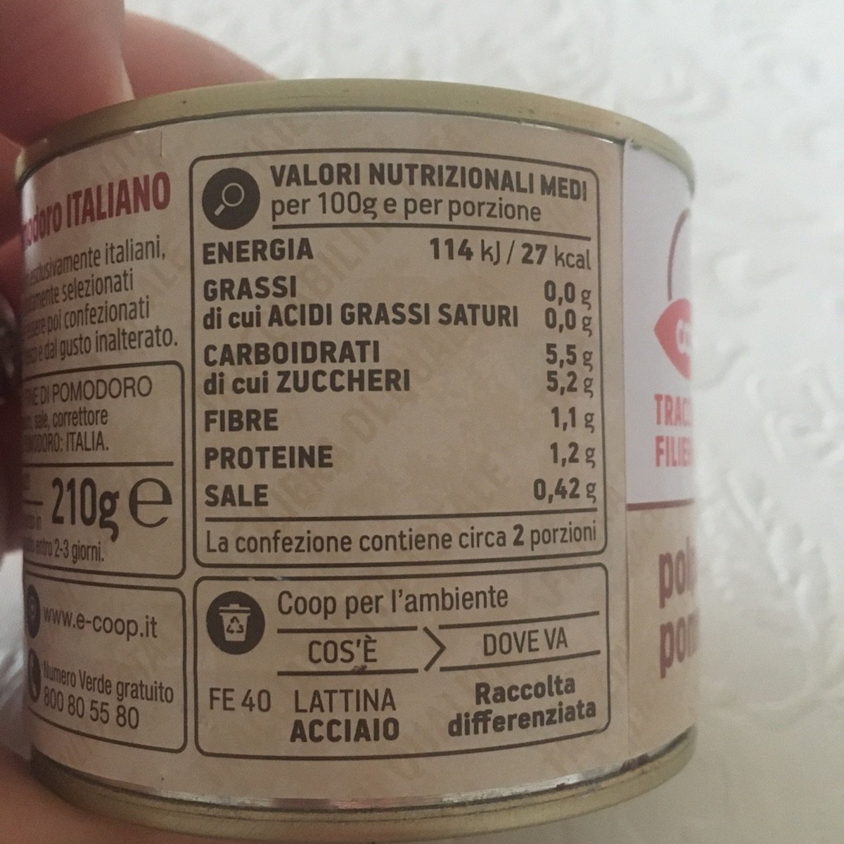 Polpa Fine Di Pomodoro Italiano From Coop Vegan Product Reviews