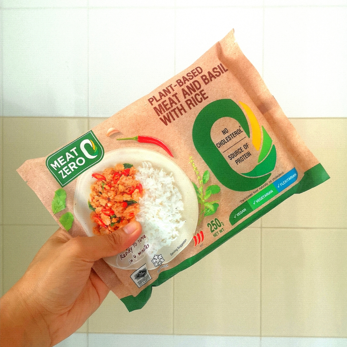 Plant-based Meat and Basil with Rice from Meat Zero - Vegan Product ...