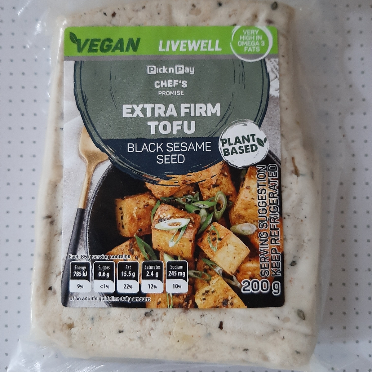 Extra firm Tofu- Black sesame seed from Pick n Pay - Vegan Product ...