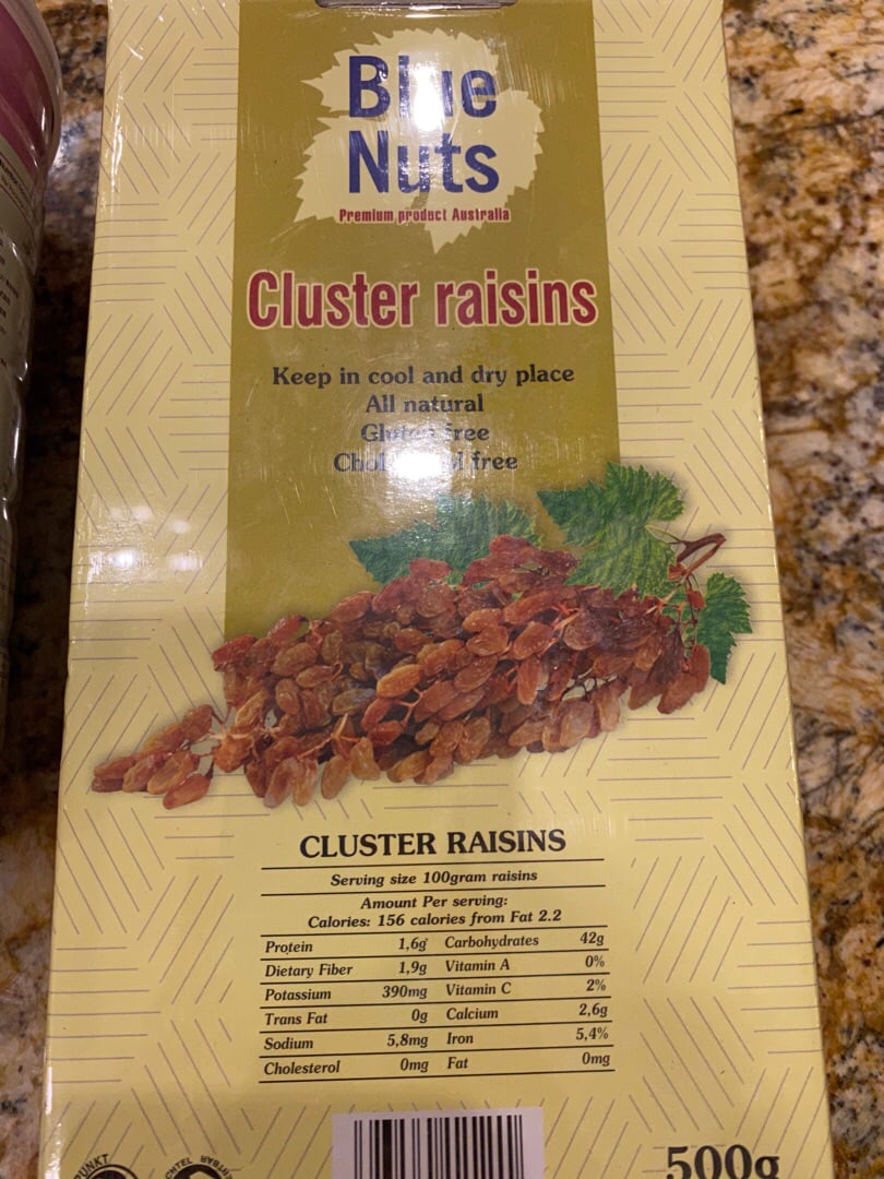 Cluster Raisins from Blue Nuts - Vegan Product Reviews & Ratings | abillion