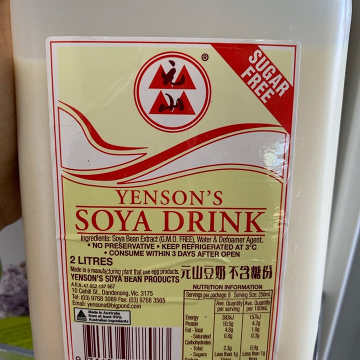 Yenson’s Soya drink unsweetened Review | abillion