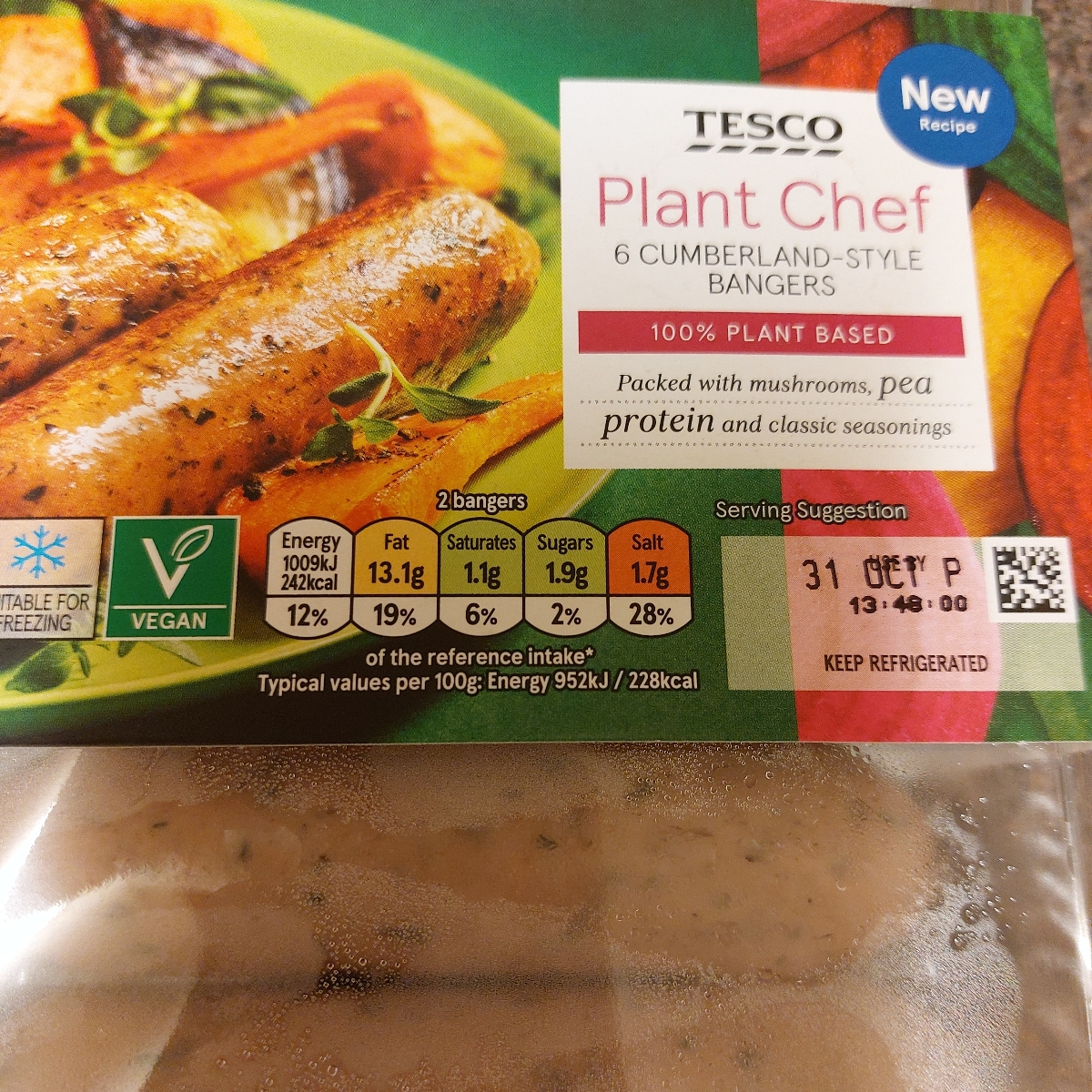 Cumberland style sausages from Tesco Plant Chef - Vegan Product Reviews ...