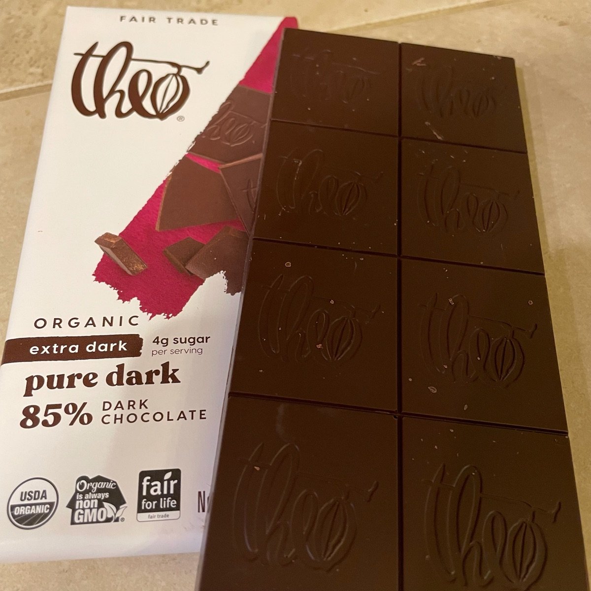Organic Pure Dark 85% Dark Chocolate from Theo Chocolate - Vegan ...