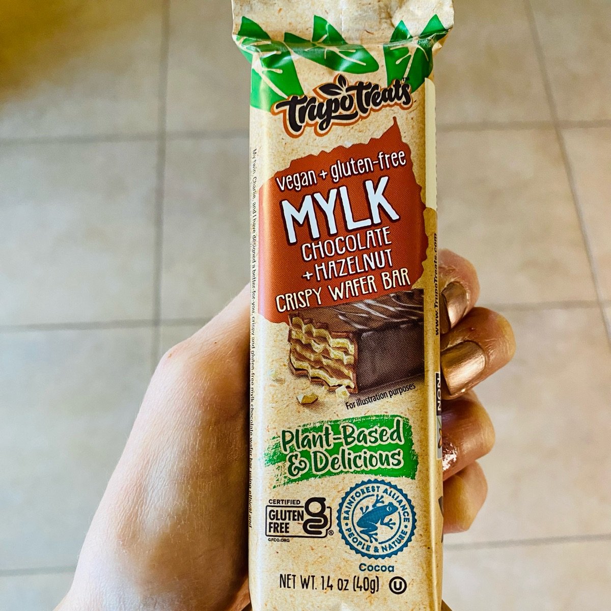 Mylk Chocolate + Hazelnut Crispy Wafer Bar from Trupo Treats - Vegan ...