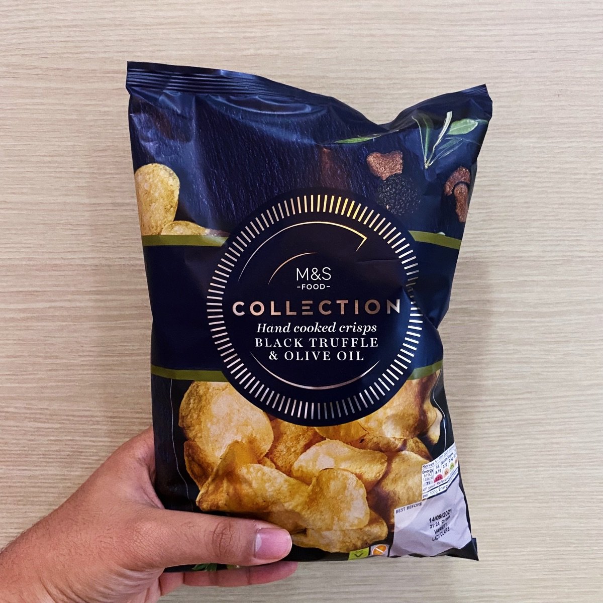 Black Truffle & Olive Oil Hand Cooked Crisps from Marks & Spencer Food ...