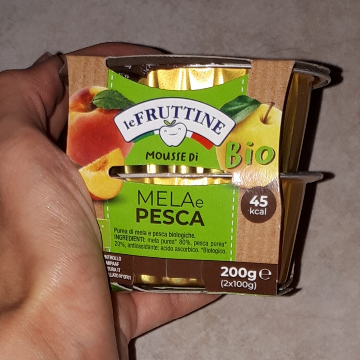 Purea mela e pesca from Le fruttine - Vegan Product Reviews & Ratings ...