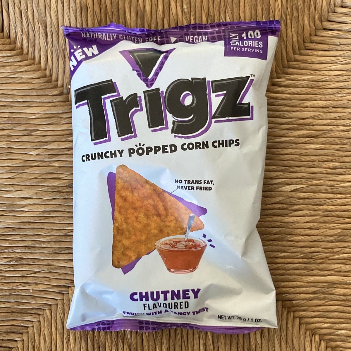 Crunchy Popped Corn Chips Chutney Flavoured from Trigz - Vegan Product ...