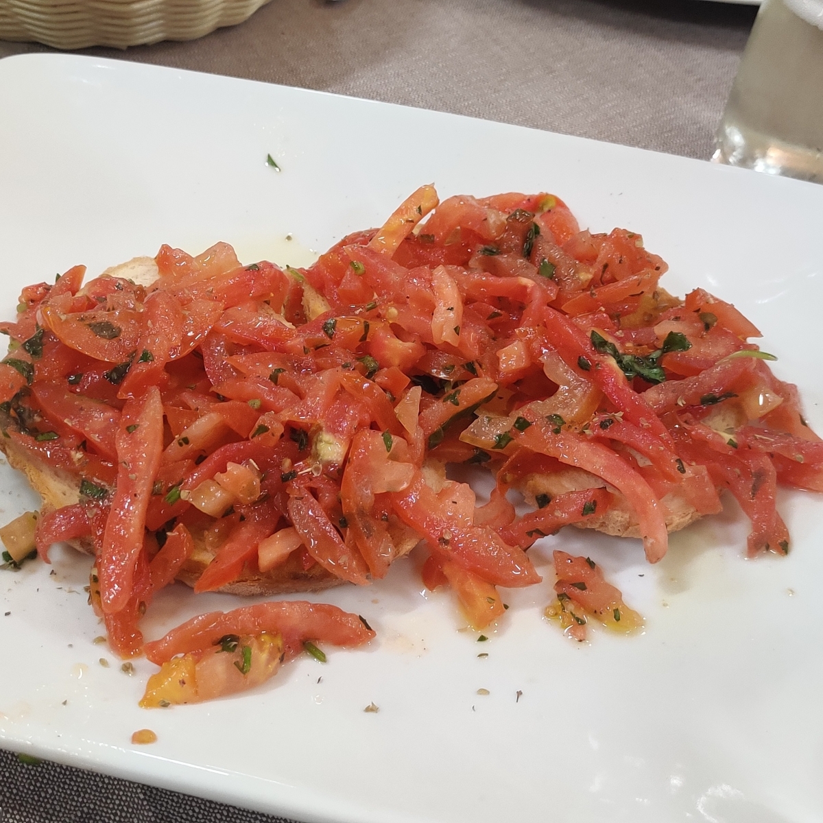Bruschette Al Pomodoro at Ristorante Piccolo Hotel, Garda - Vegan Dish ...