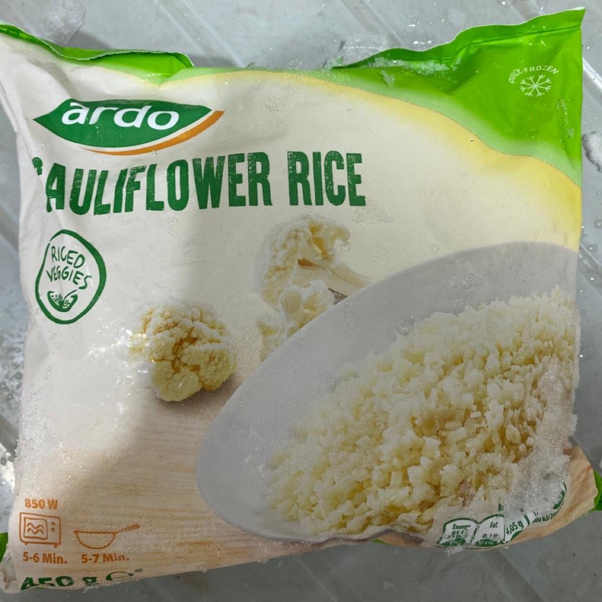 cauliflower rice from Ardo - Vegan Product Reviews & Ratings | abillion