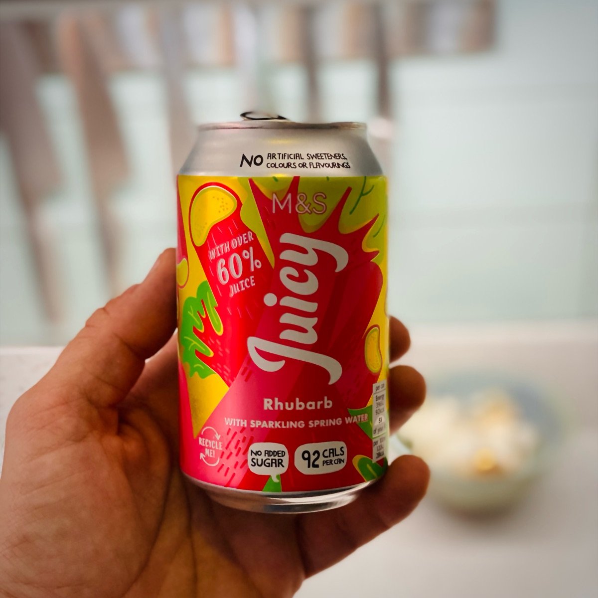 Juicy Rhubarb with sparking spring water from Marks & Spencer Food (M&S ...