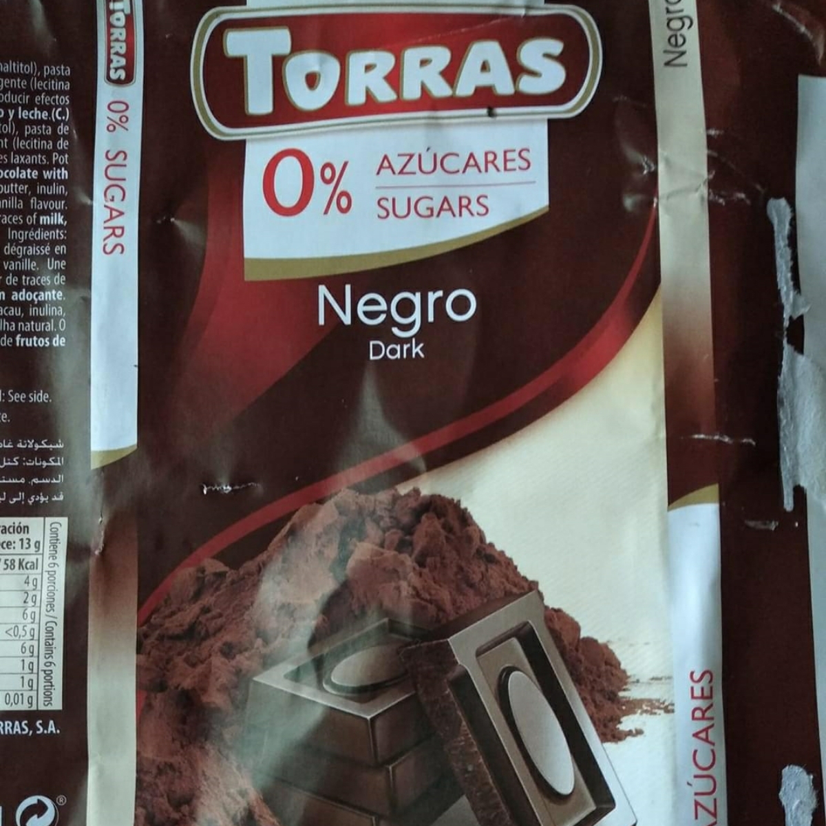 Chocolate negro sin azucar from Torras - Vegan Product Reviews ...
