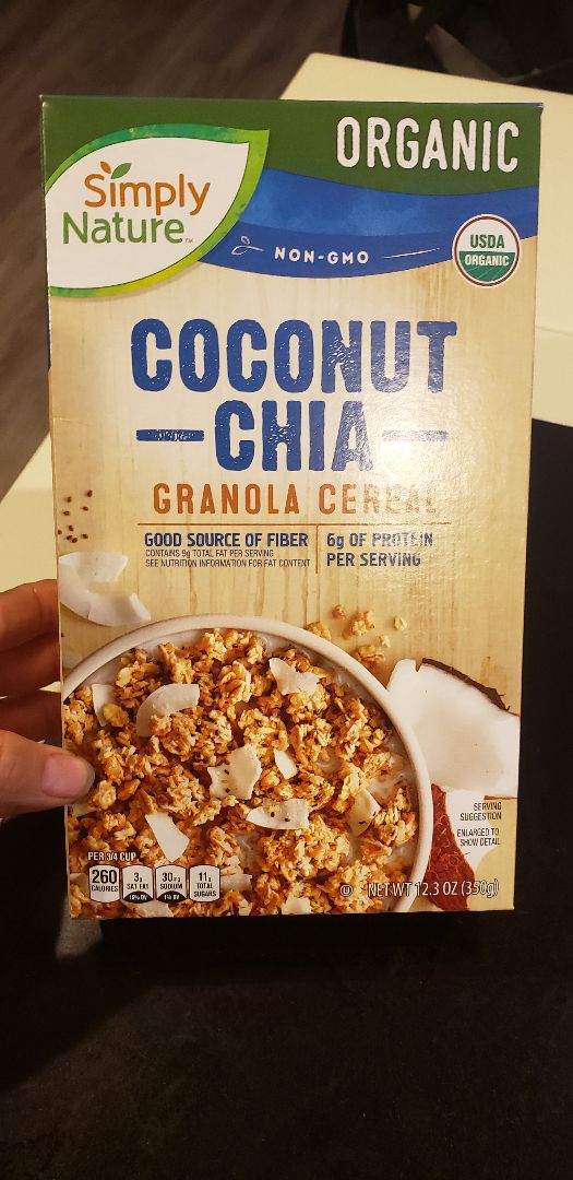 Coconut Chia Granola Cereal from Simply Nature - Vegan Product Reviews ...