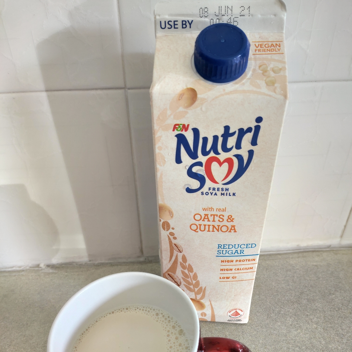 Fresh Soya Milk with Oats & Quinoa from F&N Nutrisoy - Vegan Product ...