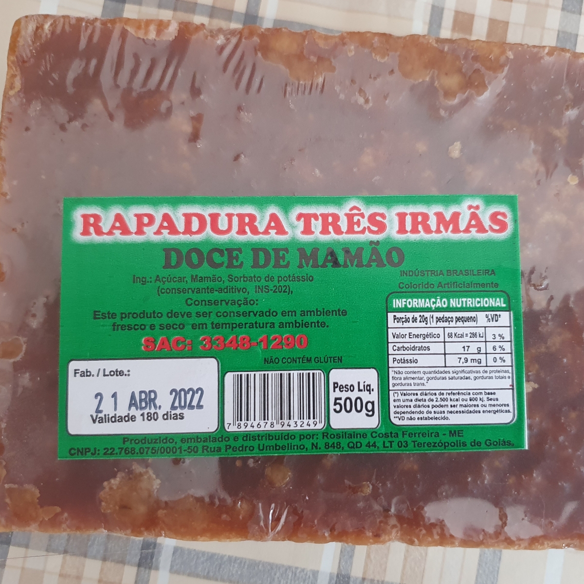 Rapadura Com Doce De Mamão from Três Irmãs - Vegan Product Reviews ...