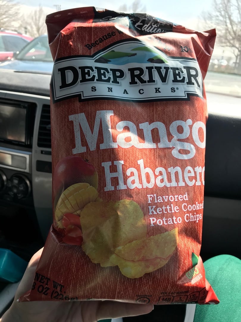 Mango habanero flavored kettle cooked potato chips from Deep river ...