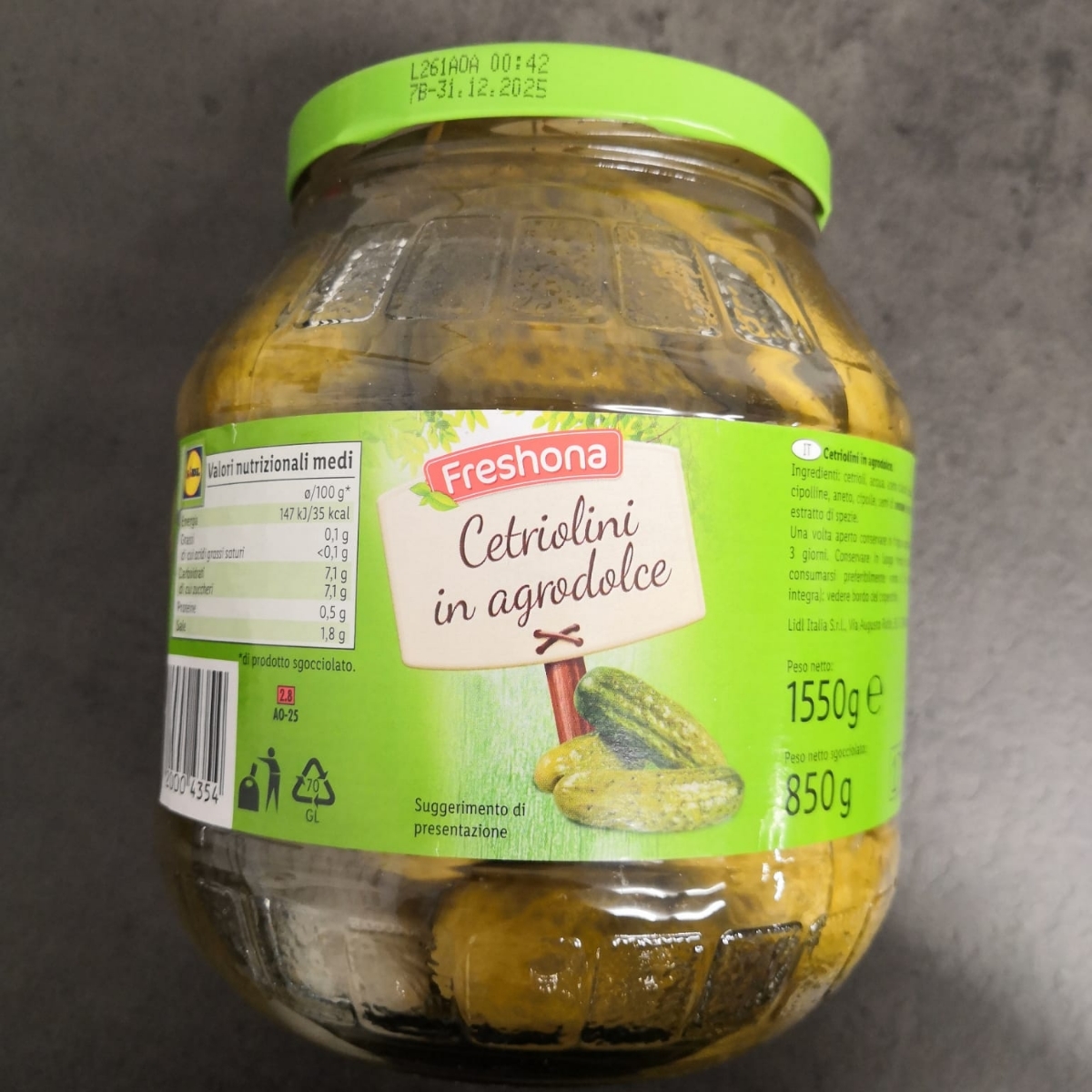 Cetriolini in Agrodolce from Freshona - Vegan Product Reviews & Ratings ...