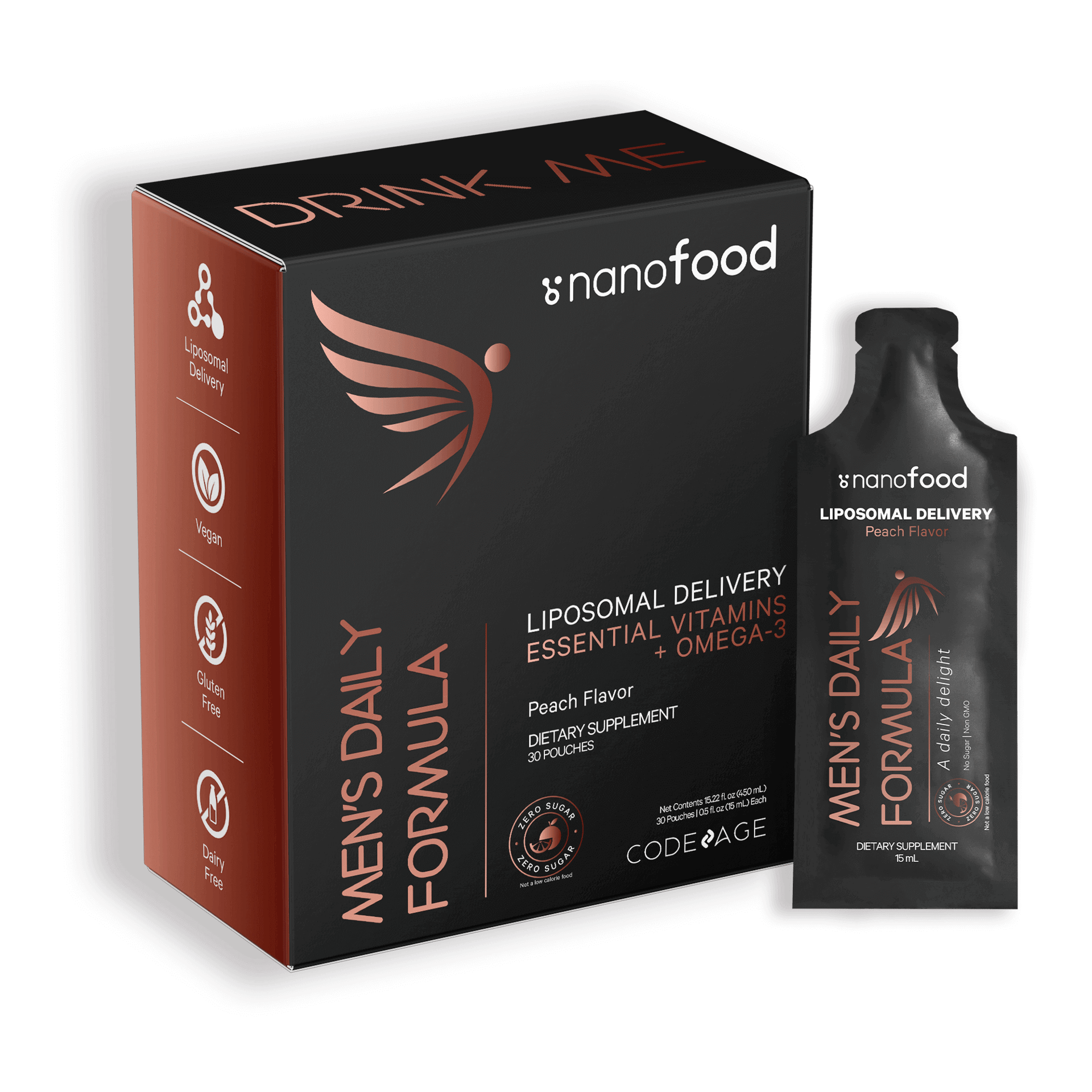 Nanofood Liposomal Men's Daily Multivitamin Liquid Pouch from Codeage ...