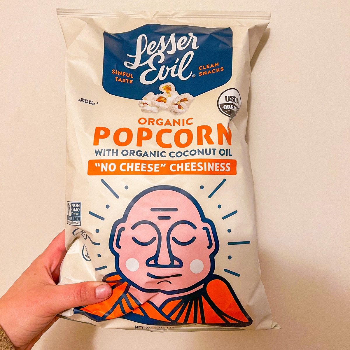 Organic Popcorn No Cheese Cheesiness from Lesser Evil Snacks - Vegan ...