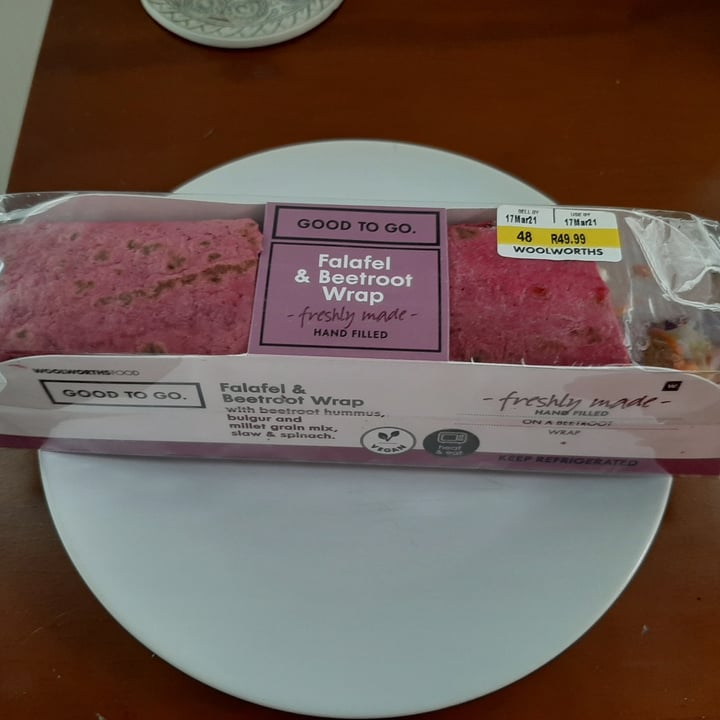 Woolworths Food Falafel and Beetroot Wrap Review | abillion