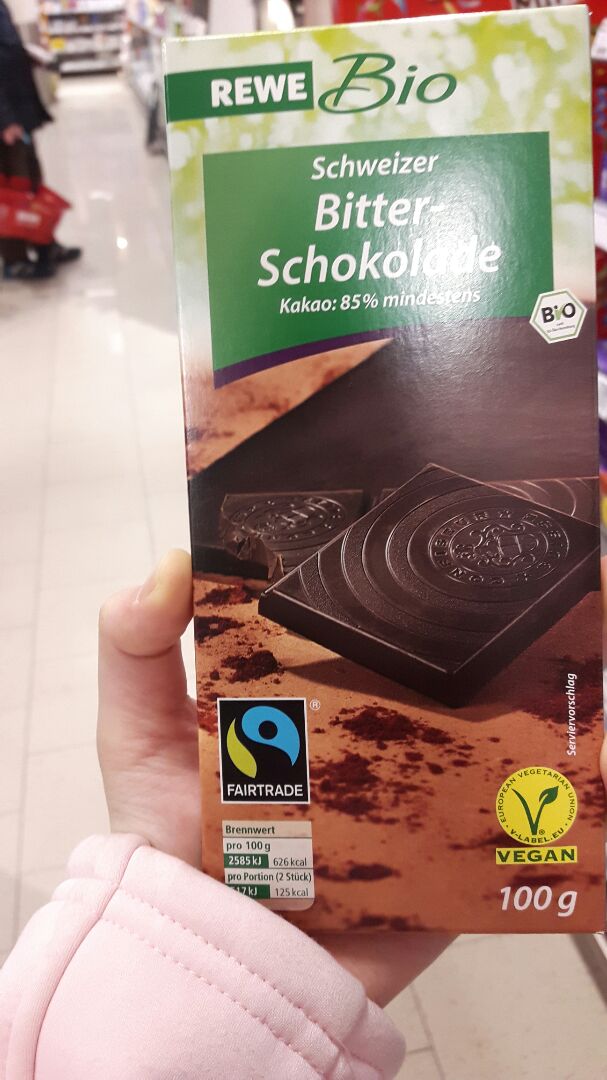 REWE Bio Chocolate (85% Cocoa) from REWE Beste Wahl - Vegan Product ...