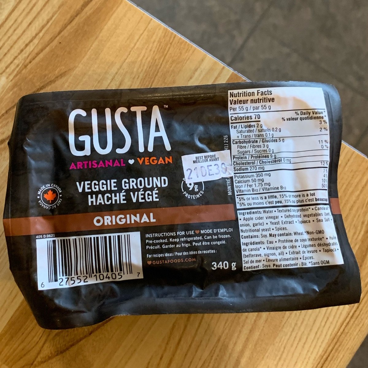 Veggie ground original - Haché végé from Gusta - Vegan Product Reviews ...
