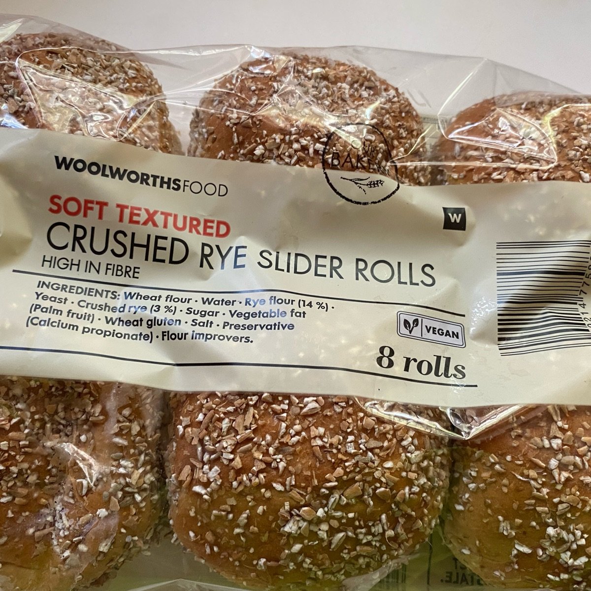 Crushed rye slider rolls from Woolworths Food - Vegan Product Reviews ...