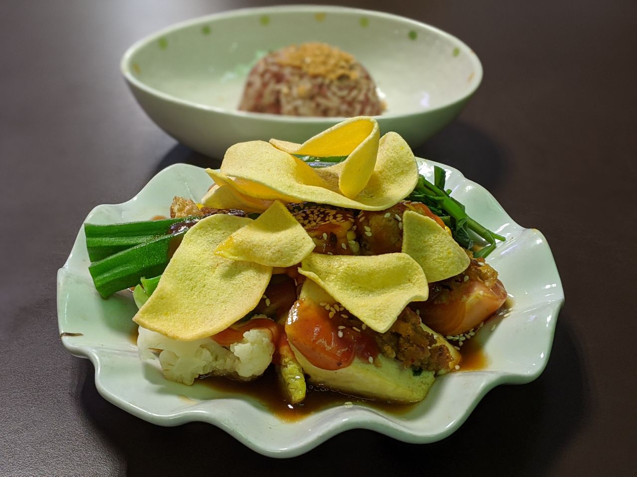 Niang Dou Fu with Brown Rice at New Green Pasture Cafe, Singapore ...